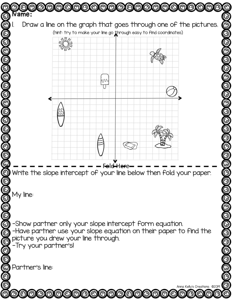 Graphing Slope Intercept Form Activities - Anna Kelly Creations